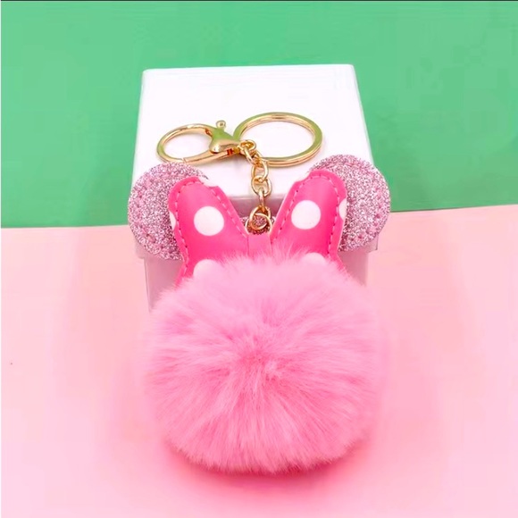 Accessories | Nwt Minnie Mouse Puff Purse Charm Key Chain Pink | Poshmark